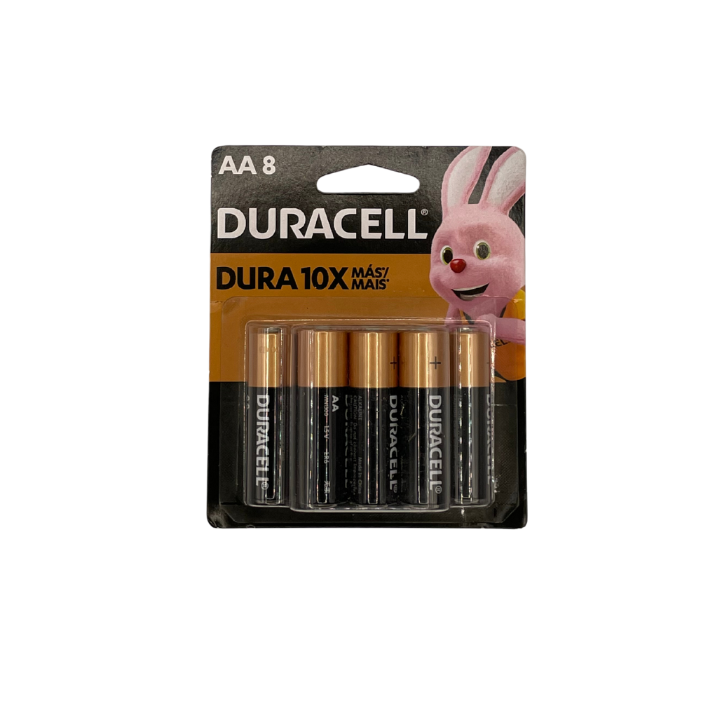 PILA ALCALINA DURACELL AA (8 unidades) – Fibra Chile